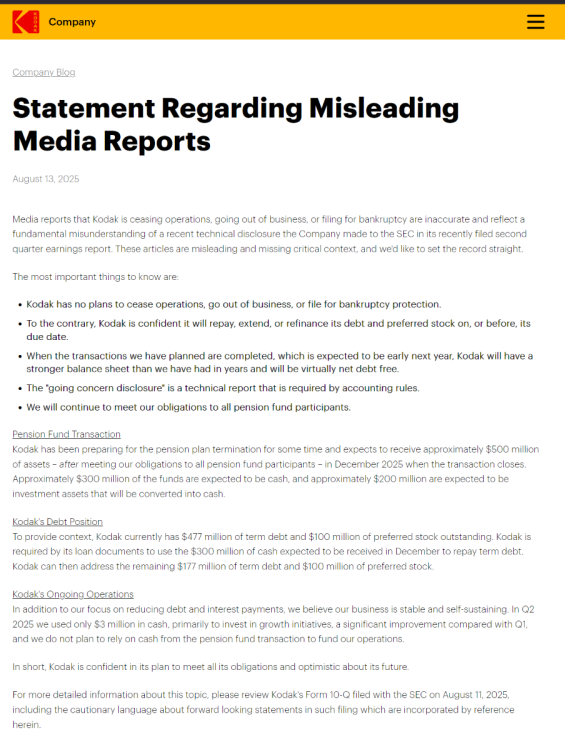 CNN is reporting Eastman Kodak may cease operations - General ...